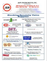 Process Control Equipment Manufacturers Line Card – J&W Instruments Inc.